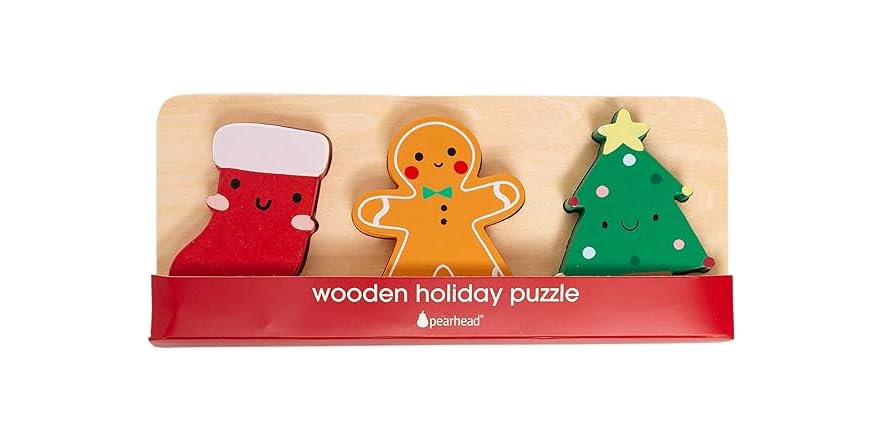 Pearhead 3 Piece Wooden Holiday Puzzle