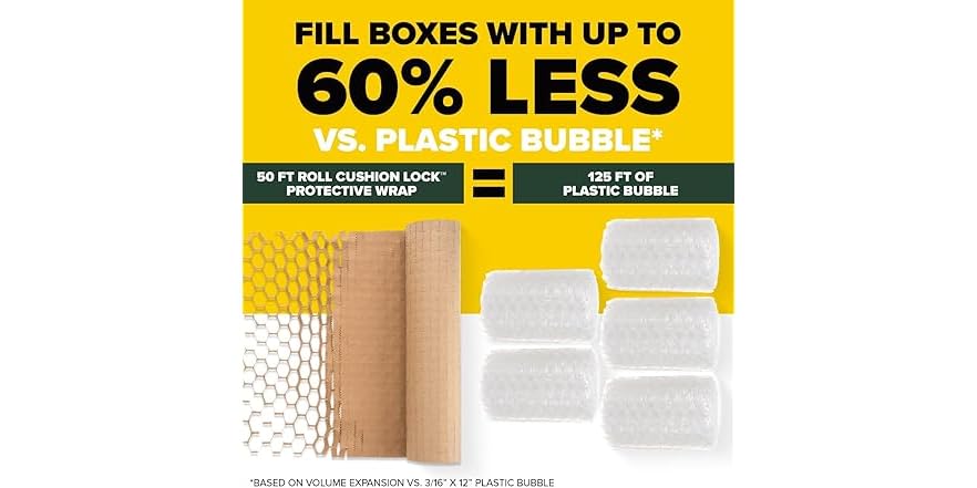 Scotch Cushion Lock Protective Wrap, 12 in x 50 ft