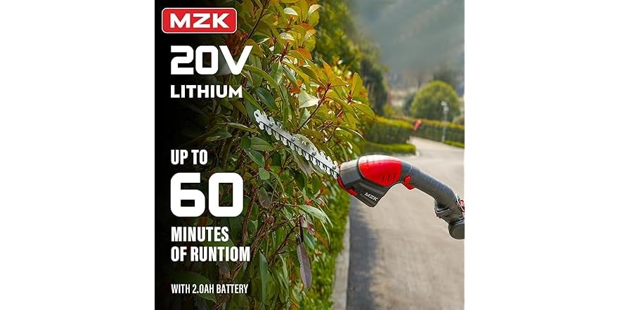 MZK 2-in-1 20V Pole Mini Hedge Trimmer & Grass Shear (Open Box)