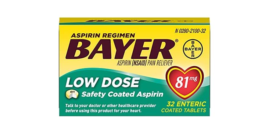 (5-Pk) Aspirin Regimen Bayer 81mg, 32 Count