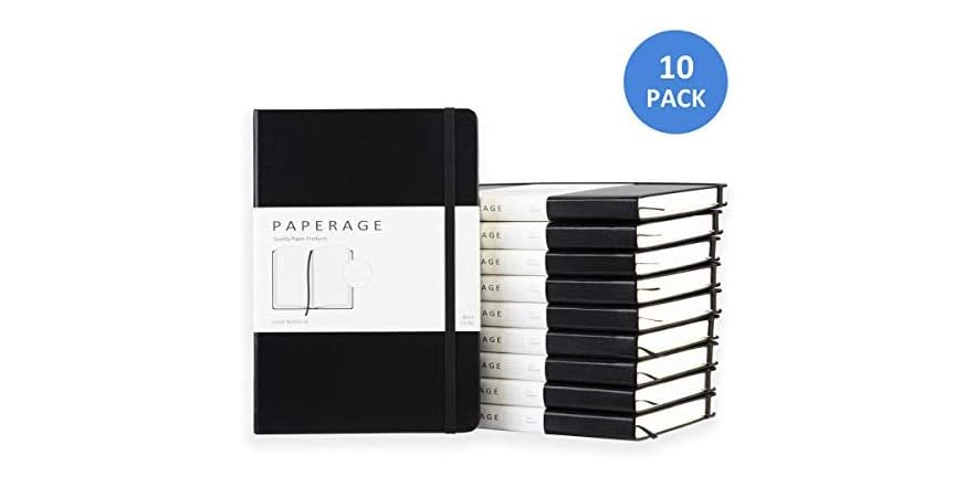 Paperage 10 Pack Lined Journal Notebook