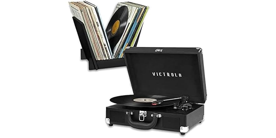 (NEW) Victrola Journey+ Bluetooth Suitcase Record Player & Stand