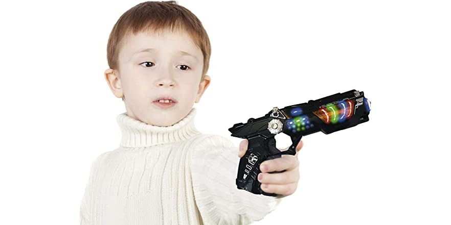 Toy Space Gun Blaster with Flashing LEDs and Sounds