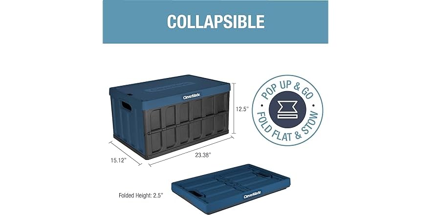 CleverMade 3PK Collapsible Storage Bin - Ocean