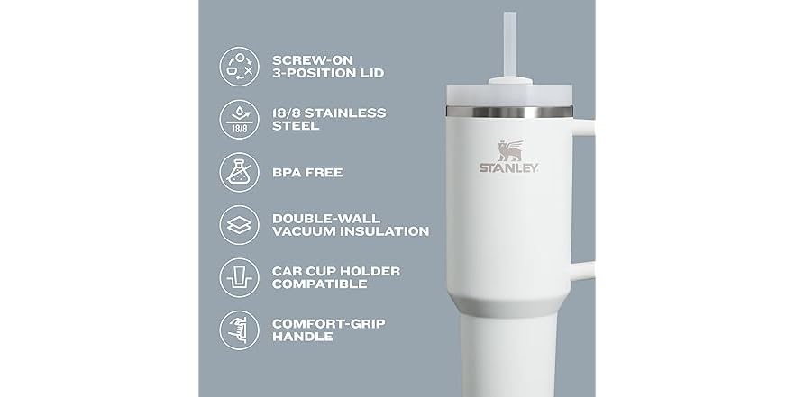 Stanley Quencher H2.0 Tumbler, 30 oz, Nectarine