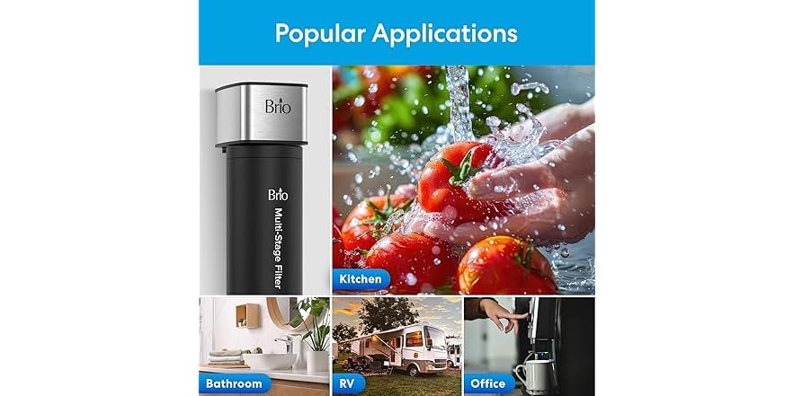 Brio 16" Under Sink Water Filter System for Faucet