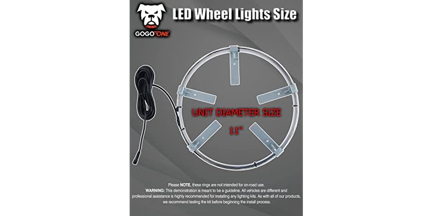GOGOONE 11” RGB LED Wheel Ring Rim Light