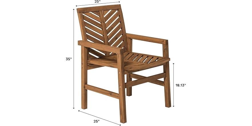 Walker Edison Chevron Wood Chair Set