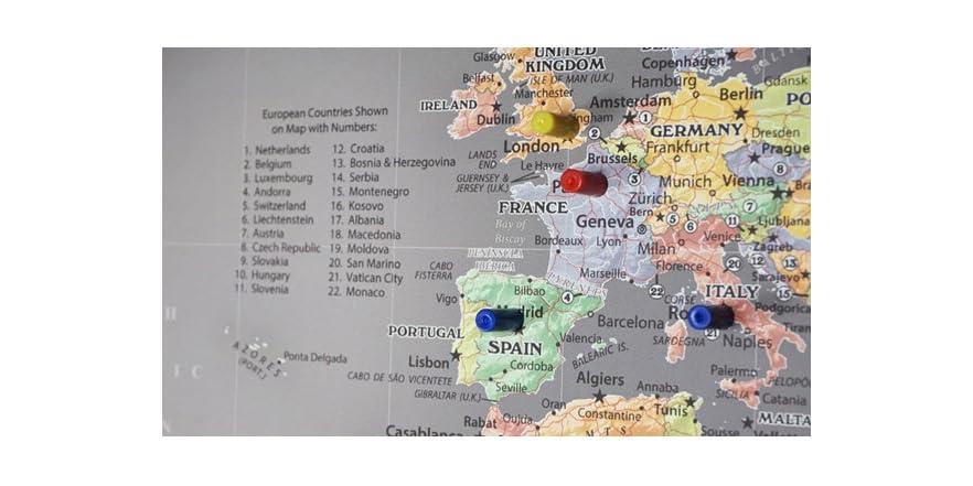 Framed Magnetic Travel World Map