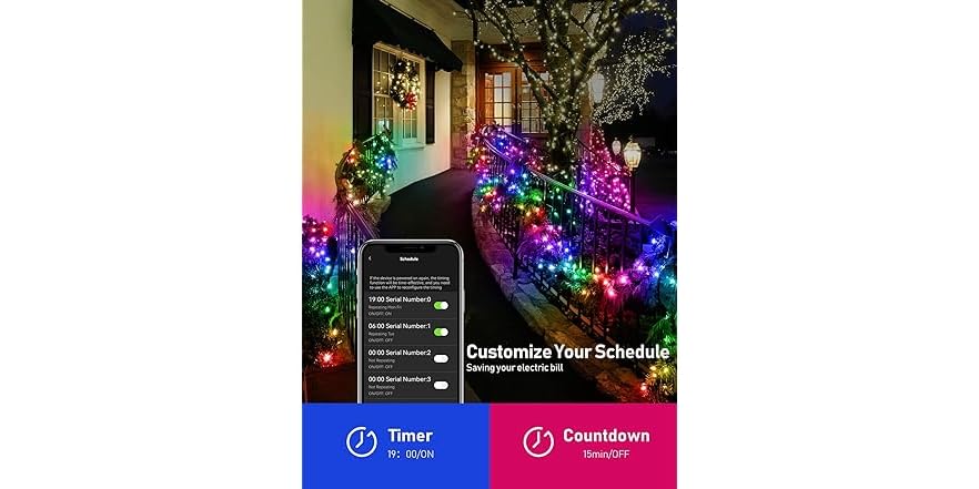 Popotan Wifi Outdoor Christmas Lights 33Ft