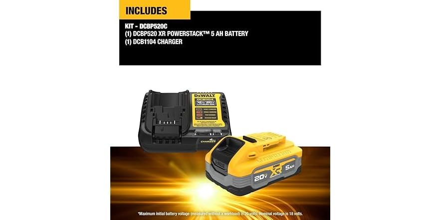 DEWALT DCBP520C Powerstack 20V MAX 5Ah Battery Kit