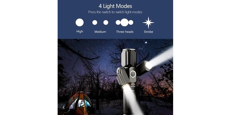 3 Head Flashlight