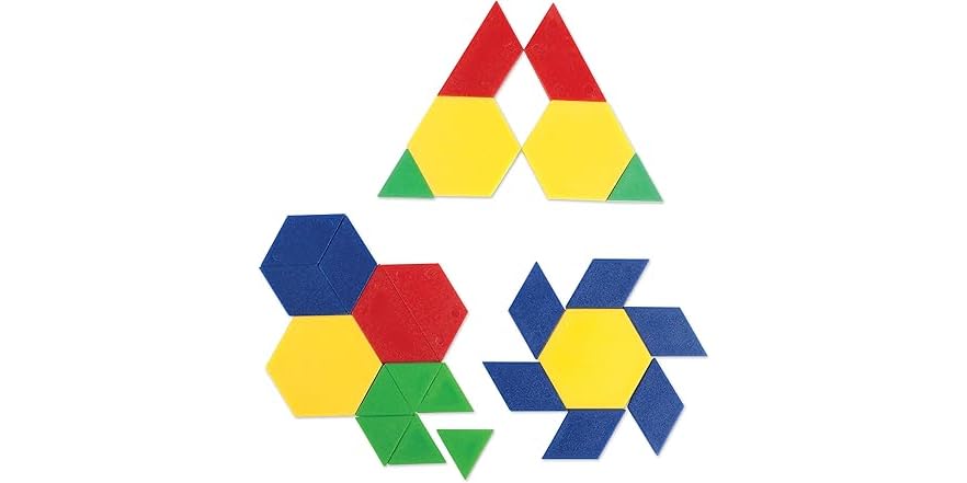 Plastic Pattern Blocks, Set of 100