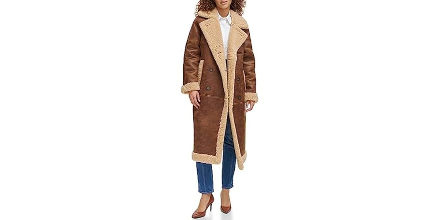 Levis Womens Faux Shearling Long Coat