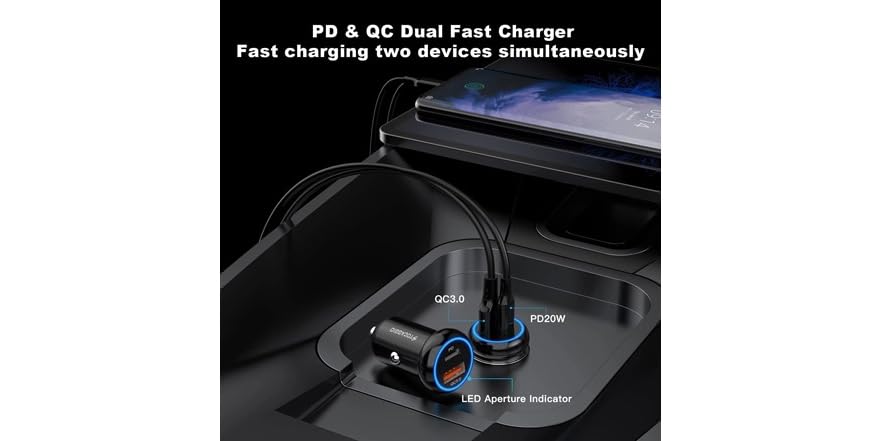 2-Pack PD Fast Car Charger Adapter