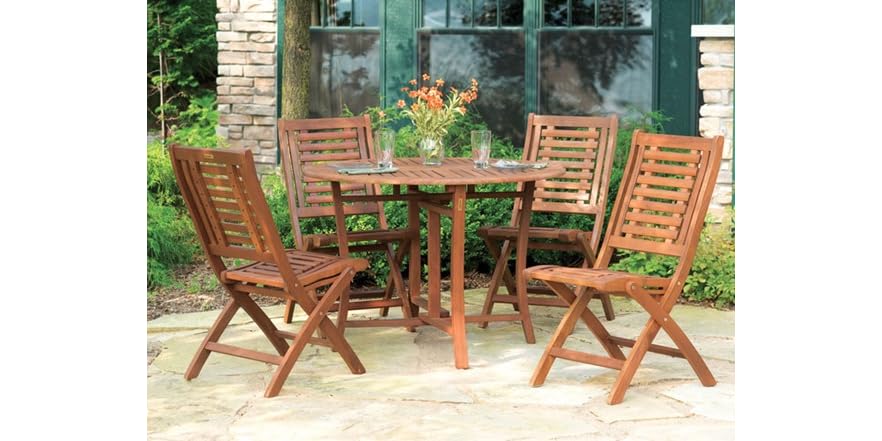 Outdoor Interiors 5-pc Folding Table and Chairs Set