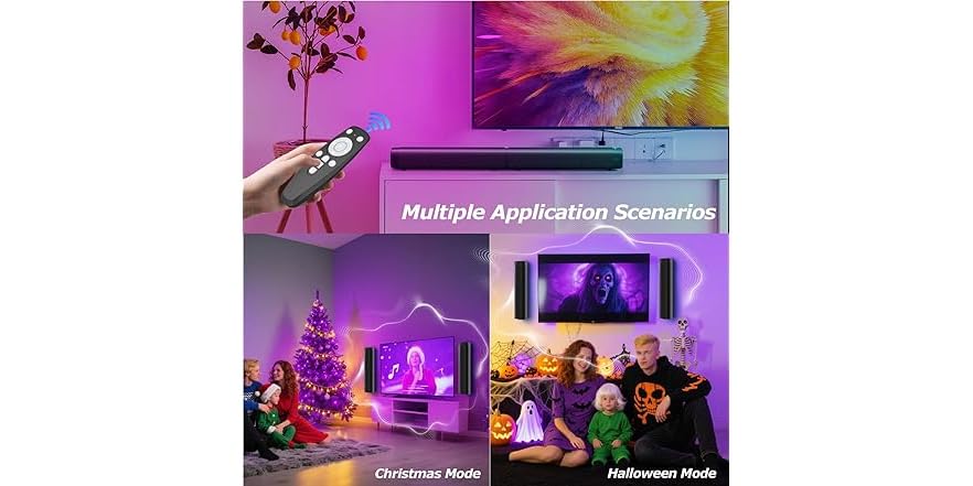 Bkmojit Detachable 2-in-1 RGB Sound Bar