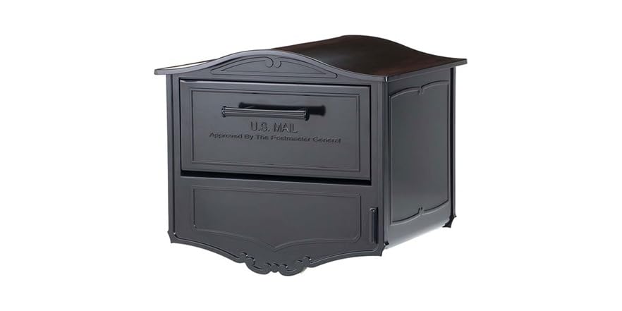 Geneva Locking Mailbox with Post and Cover, Black