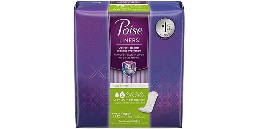 Poise Incontinence Liners, Very Light Absorbency