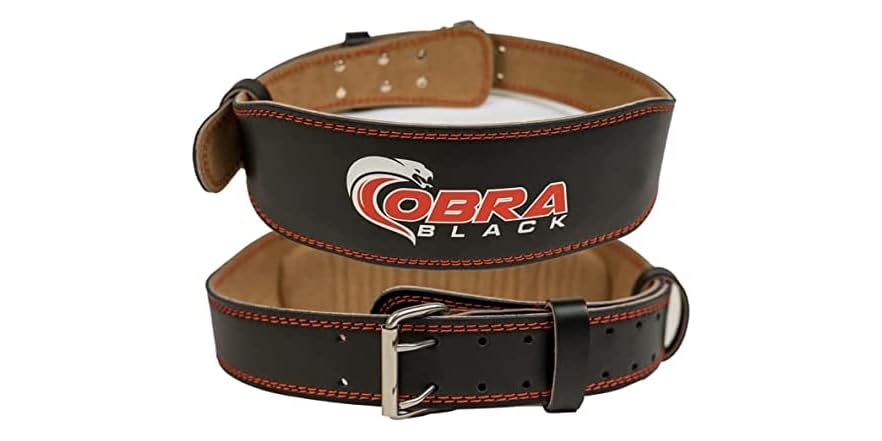 Cobra Black Weight Lifting Belt + Lifting Strap