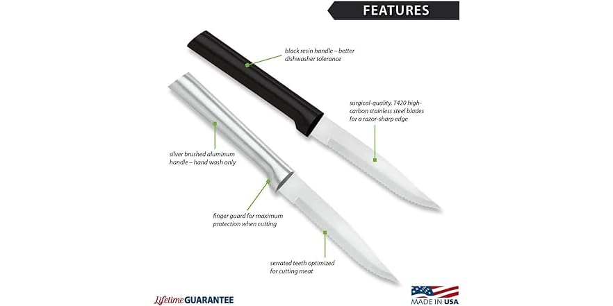 Rada Cutlery Serrated Steak Knife, 7"