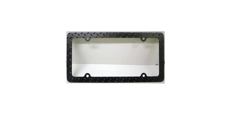 Diamond Plate License Plate Frame Black