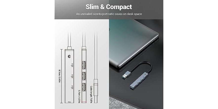 4-Port USB Hub Splitter
