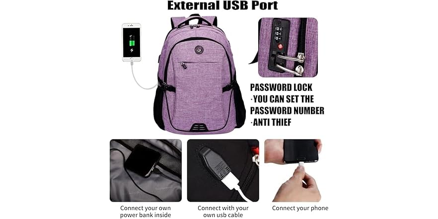 SHRRADOO Anti Theft Laptop Backpack