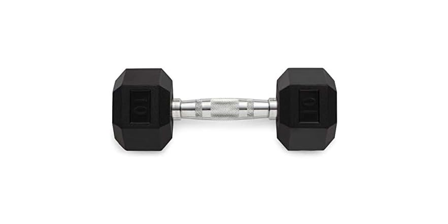 Weider Rubber Hex Dumbbell, Single, 10 lb
