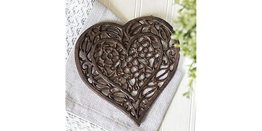 Cast Iron Heart Trivet