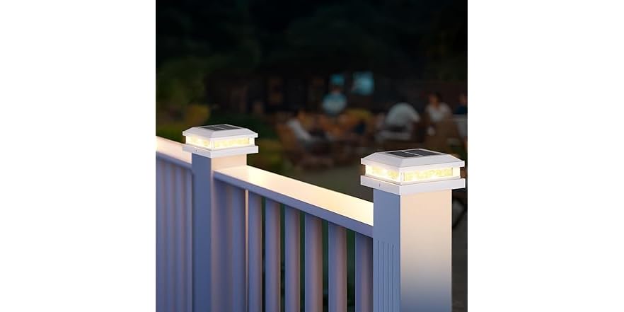 Brightever White Solar Post Cap Light, 4 Pack