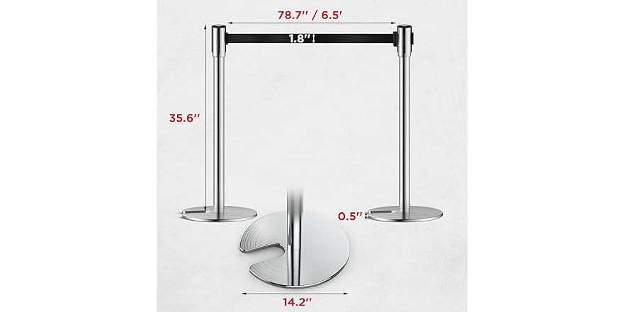 TURBRO Super Heavy-Duty Stainless Steel Stanchion