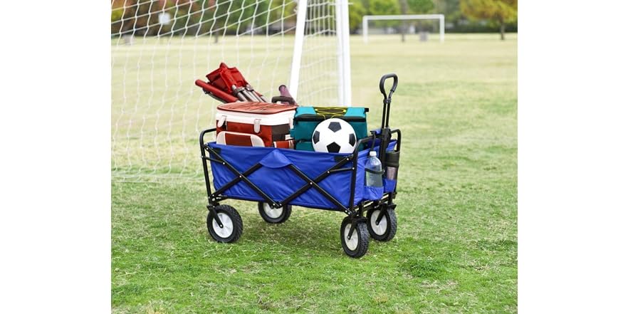 Collapsible Folding Outdoor Utility Wagon, Blue