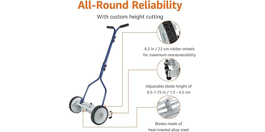 Amazon Basics 14-Inch 4-Blade Push Reel