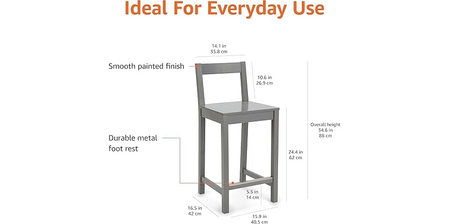 Amazon Basics Wooden Bar Stool 24"