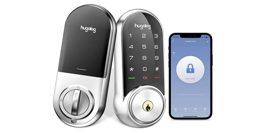 Hugolog HU03 Smart Keyless Door Lock Blk or Satin