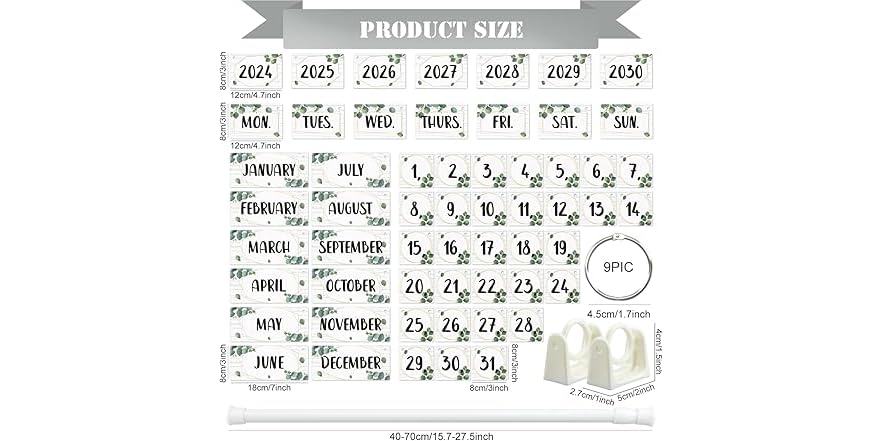 2 Pack Calendar Bulletin Board Set