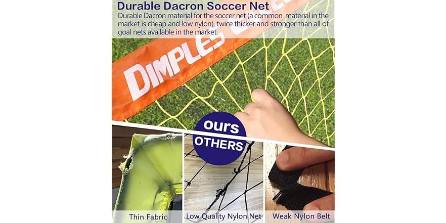 Dimples Excel Soccer Goals Kids 7x5 FT (36"D x 48"W x 36"H Orange Black)