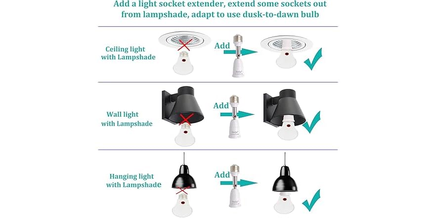 4 Pack Light Socket Extenders