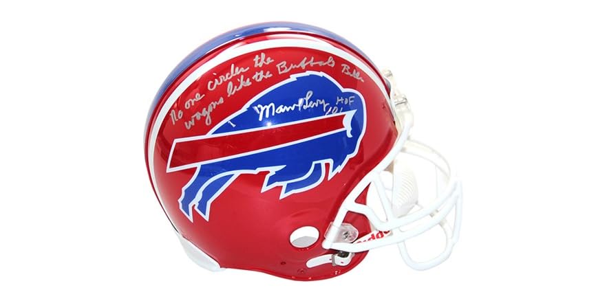 Marv Levy Signed Red Bills Helmet