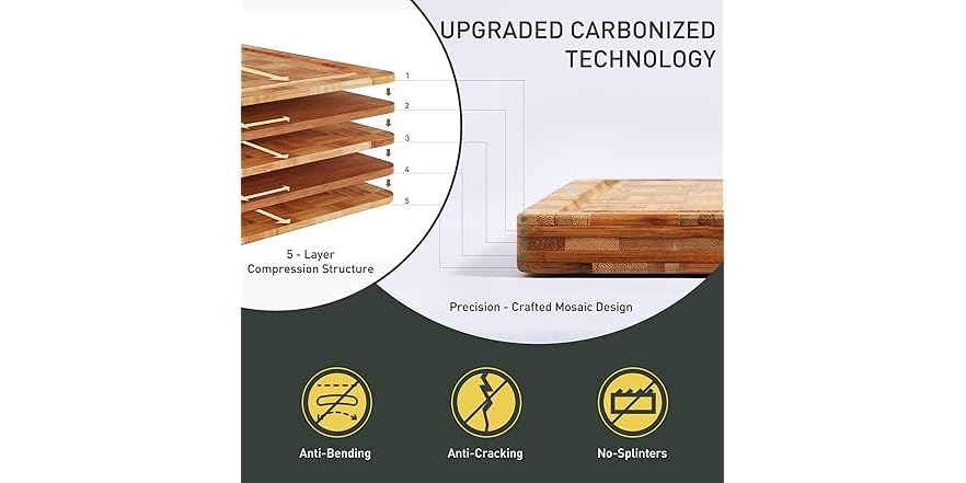 3 Pack Bamboo Cutting Board Set