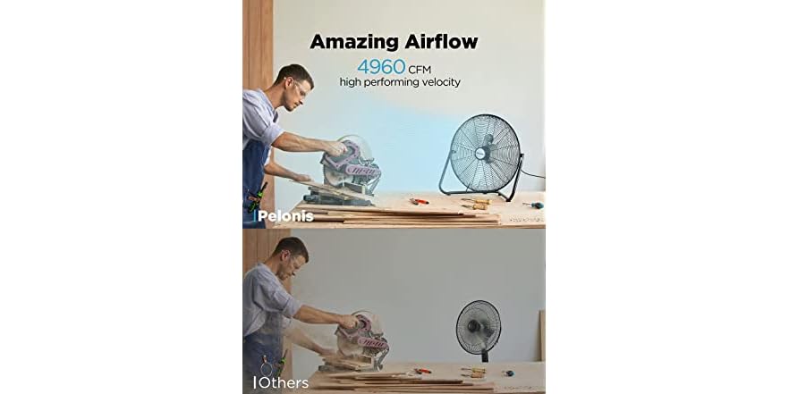 Pelonis 20 Inch Heavy-Duty Floor Fan