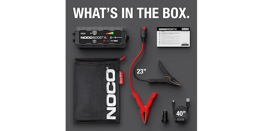 NOCO Boost XL GB50 1500 Amp 12-Volt UltraSafe Lithium Jump Starter Box
