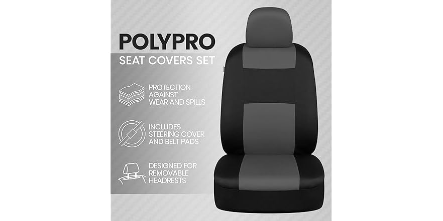 BDK PolyPro Car Seat Covers Full Set in