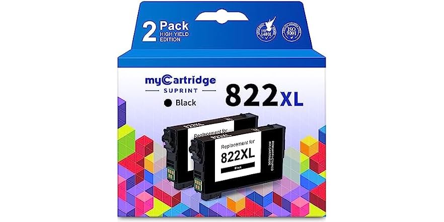 Black Ink Cartridge 822XL for EPSON