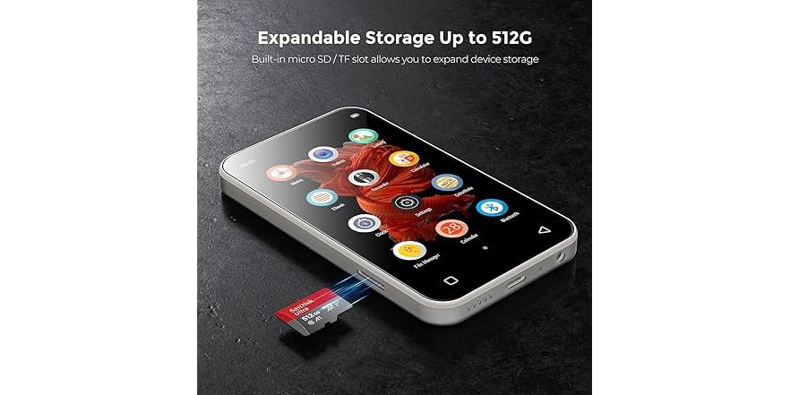 TIMMKOO 72GB MP3 Player withBluetooth White (Open Box)