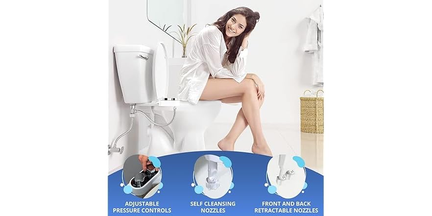 Clear Rear Bidet Attachment for Toilet