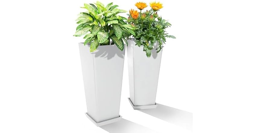 YESUNEED 24-Inch Tall Planters Set of 2 for Outdoor and Indo (Open Box)