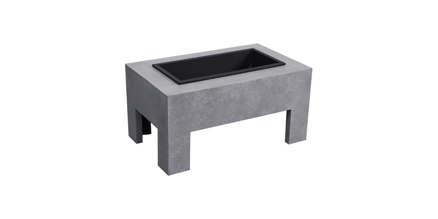 Astella Rectangular Wood Burning Fire Pit