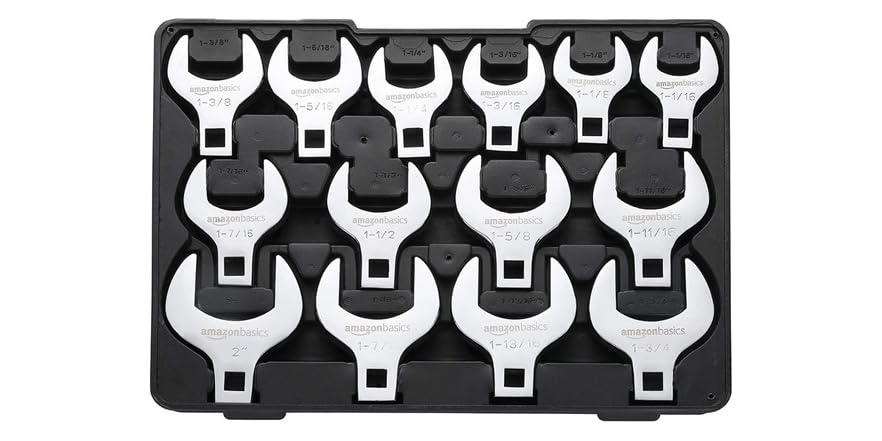 AmazonBascis 14-Piece Crowfoot Wrench Set (Open Box)